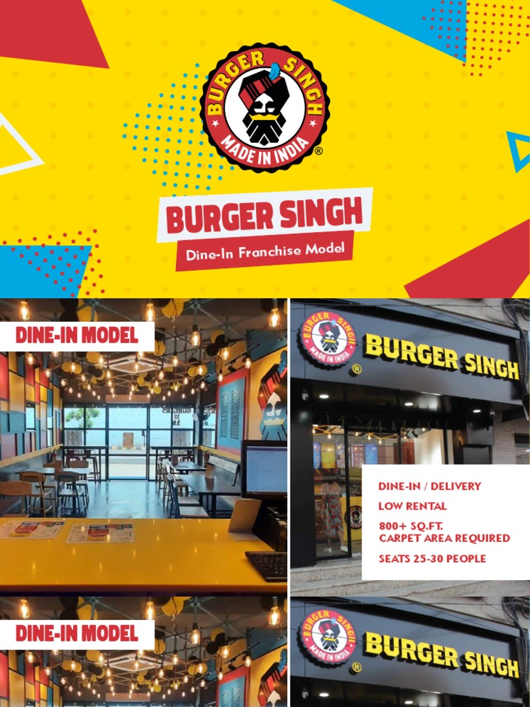 Burger Singh Dine-In Franchise Overview | PDF | Menu | Value Added Tax