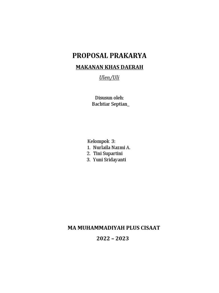 Proposal Pkwu Xi Mipa | PDF
