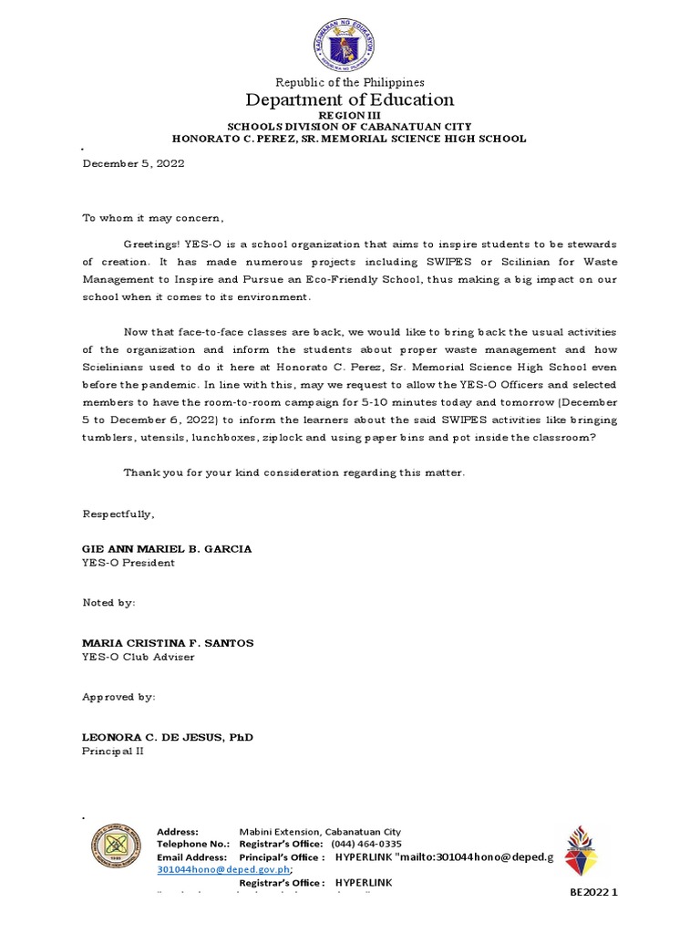 YES O Room To Room Campaign Letter | PDF