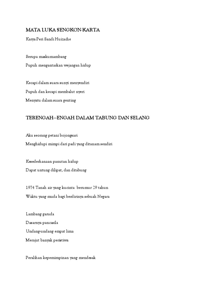 Mata Sengkon Karta - Peri Sandi Huizache | PDF