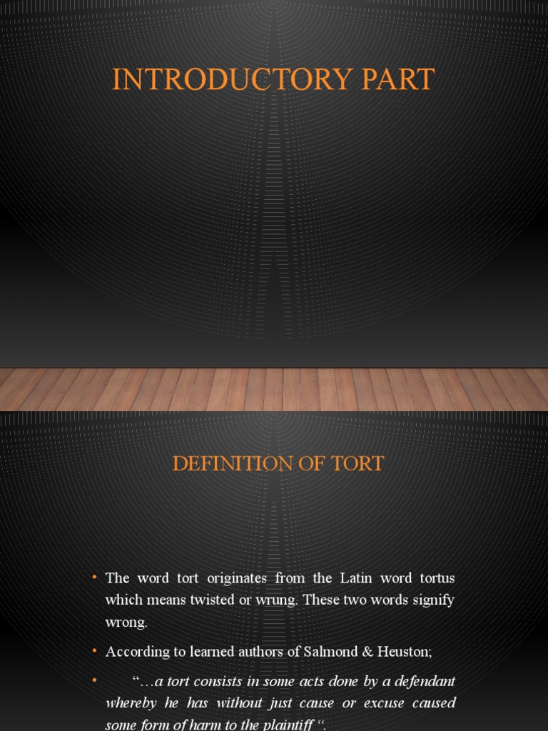 INTRODUCTION PART 1 - Students | PDF | Tort | Damages