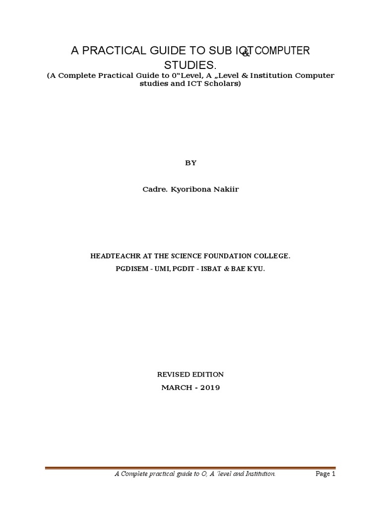 Ict Computer Studies Book Practical Guide | PDF | Window (Computing ...