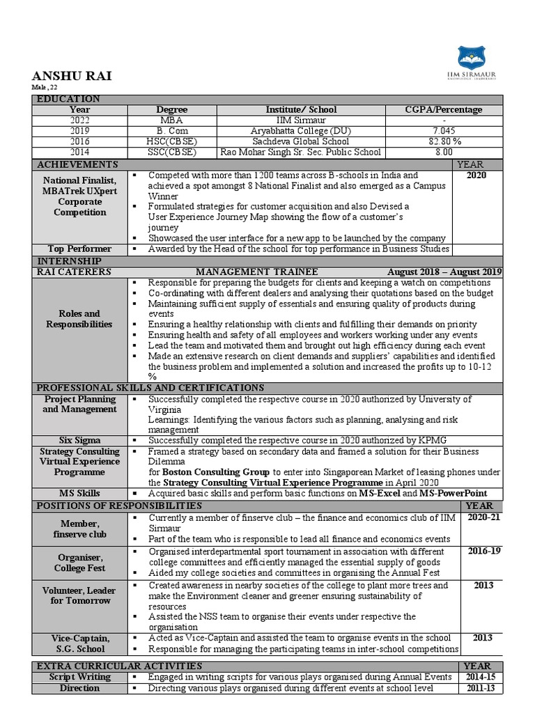 Anshurai CV | PDF | Economies | Business