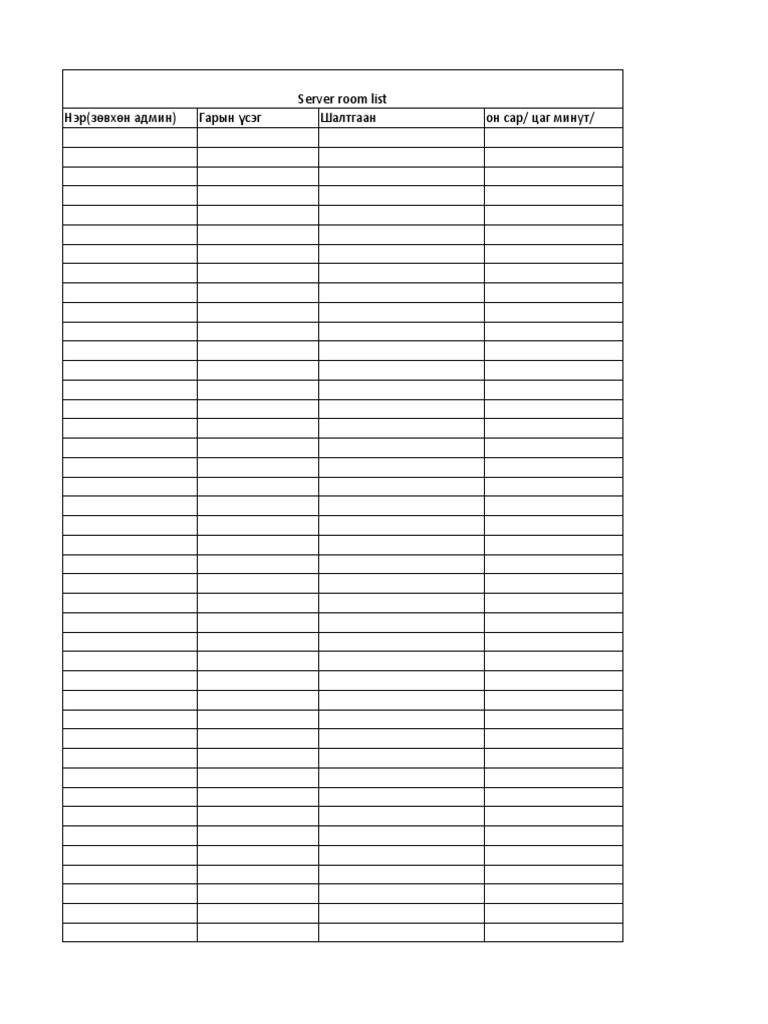 Server Room List | PDF