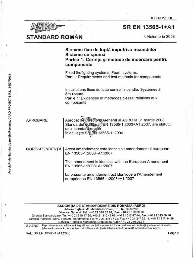 Sistem Spuma SR EN 13565-1+A1 | PDF