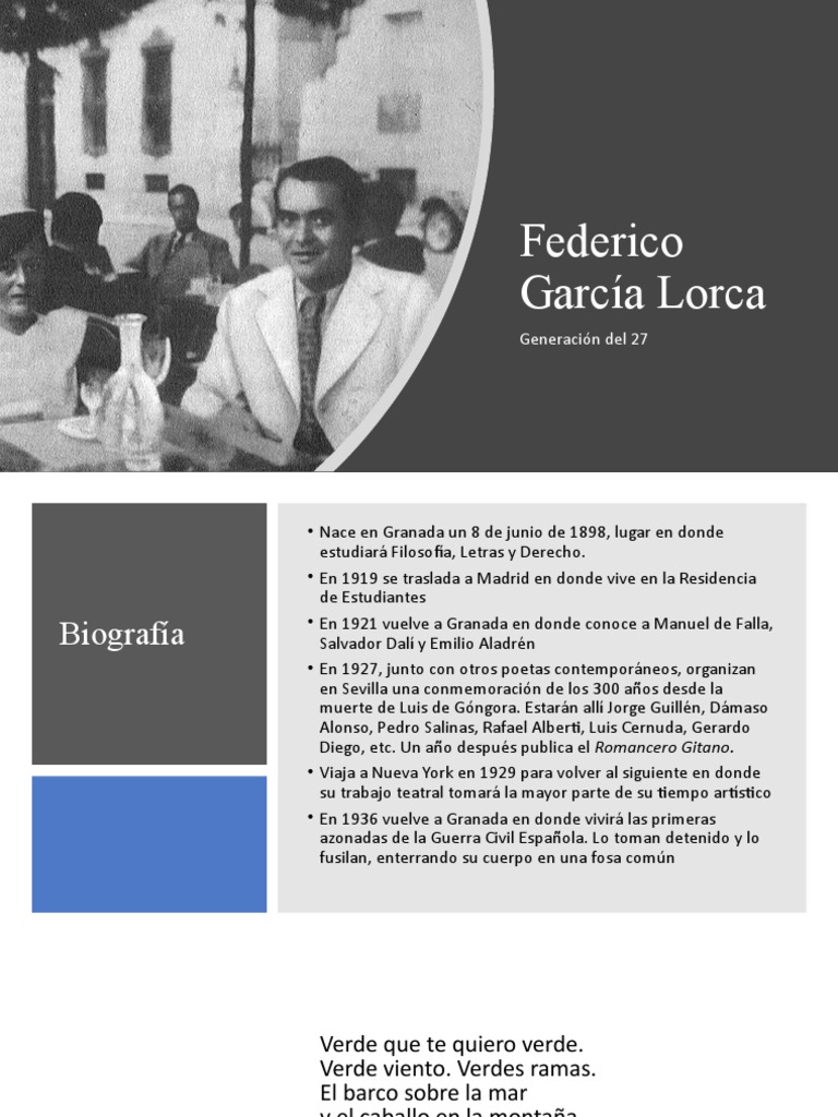 Biografía de Federico García Lorca | PDF | Federico García Lorca ...