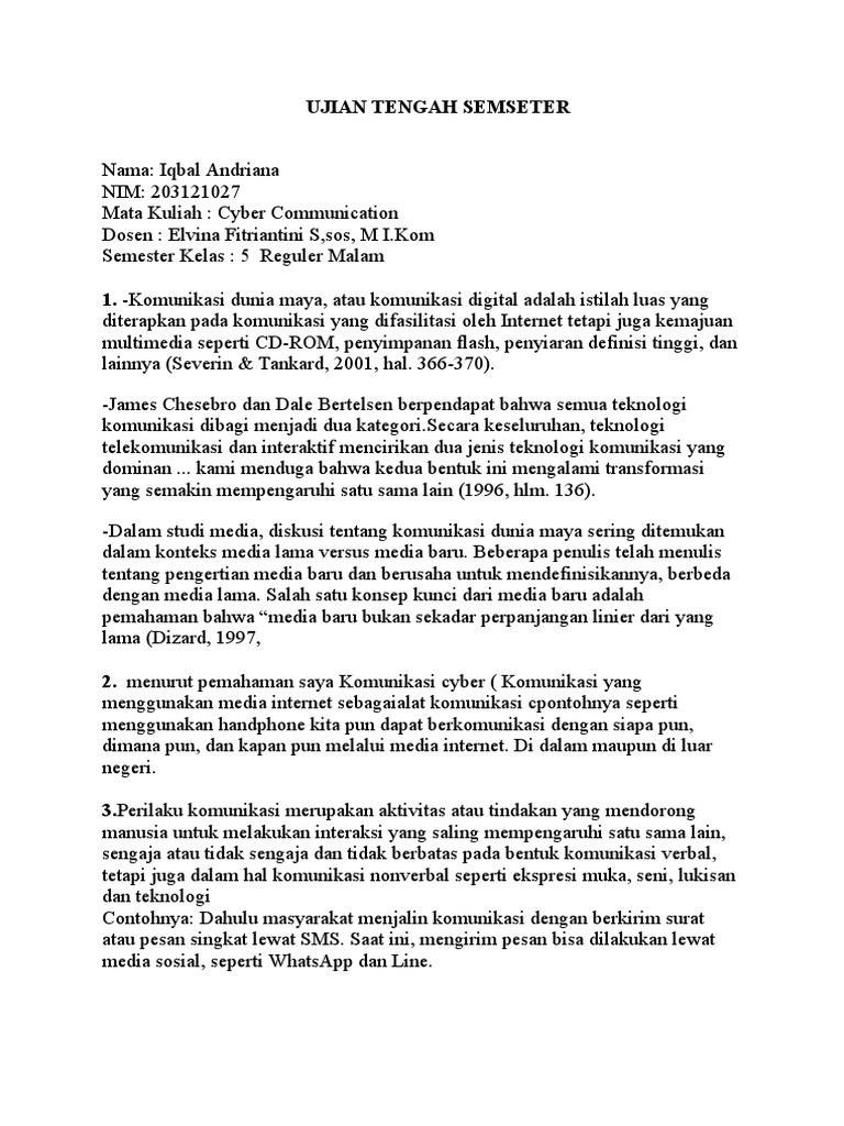 UTS Cyber Communication | PDF