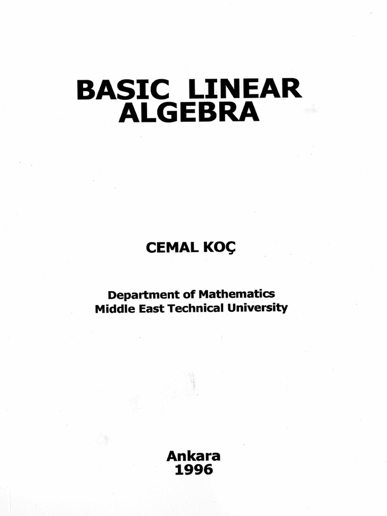 Basic Linear Algebra | PDF | Matrix (Mathematics) | Mathematics