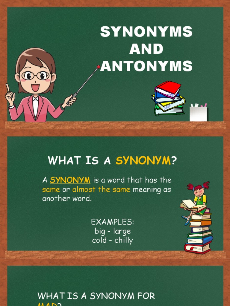 Synonym and Antonym | PDF | Language Arts & Discipline | Foreign ...