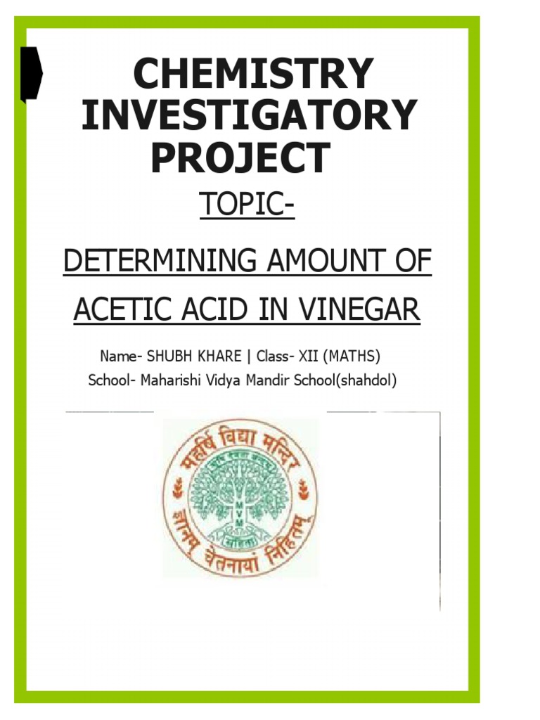 Shubh Project | PDF | Titration | Chemistry