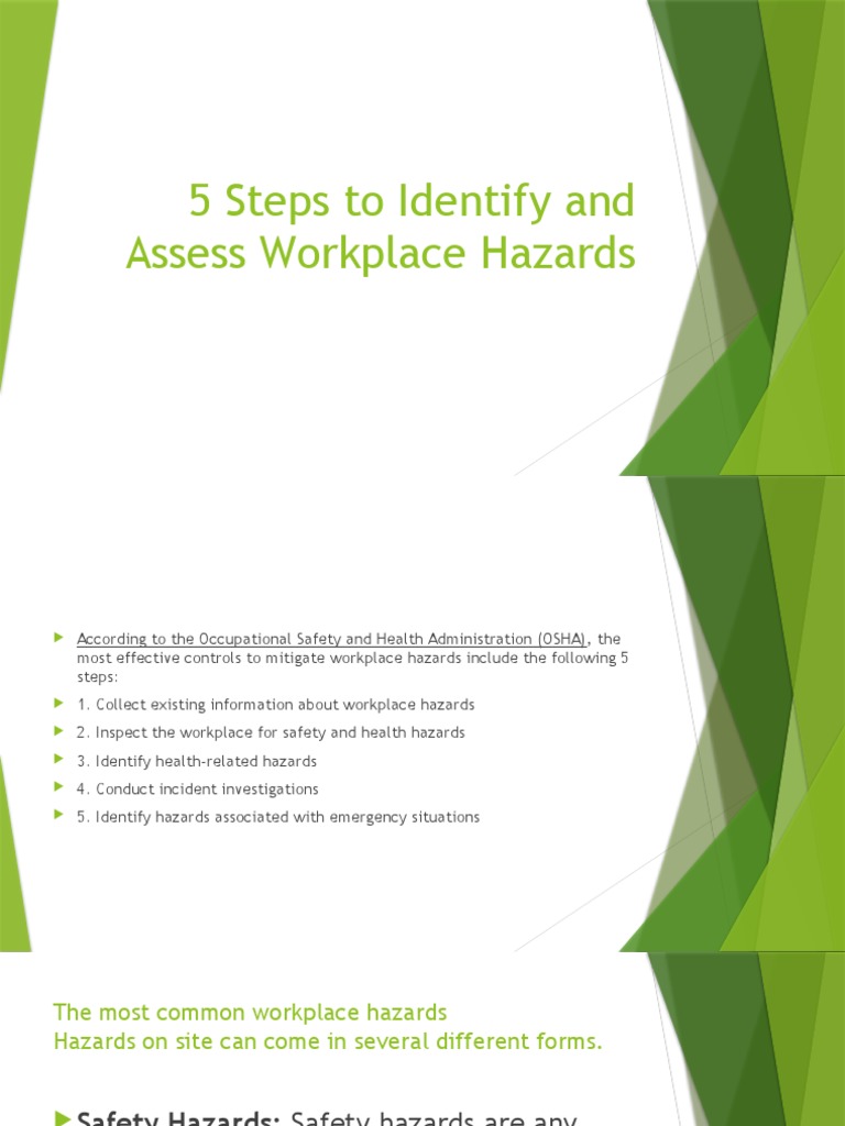 5 Steps to Assess Workplace Hazards | PDF