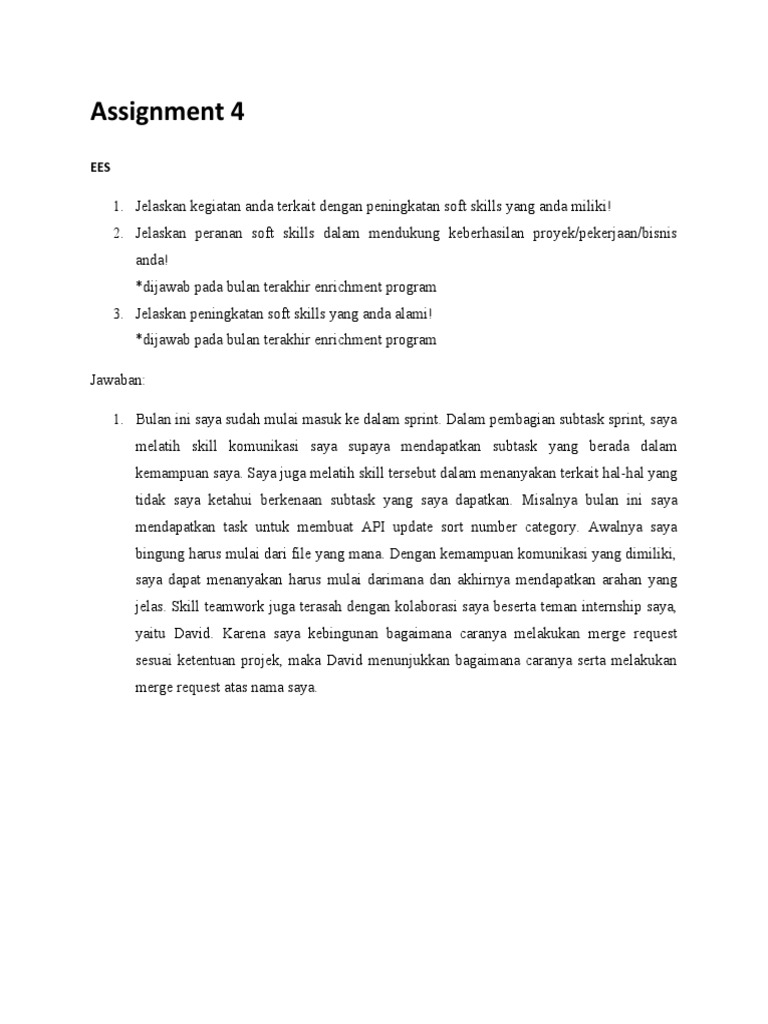Assignment EES Bulan 4 | PDF