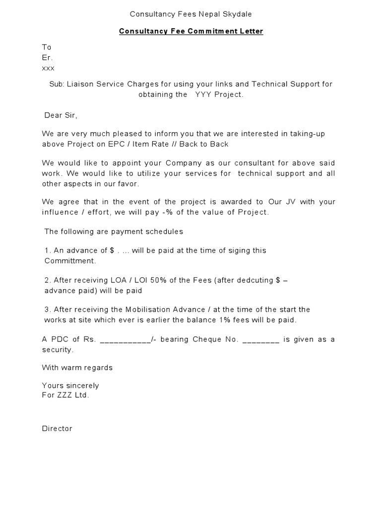 Consultancy Fees Sample | PDF | Business | Finance & Money Management