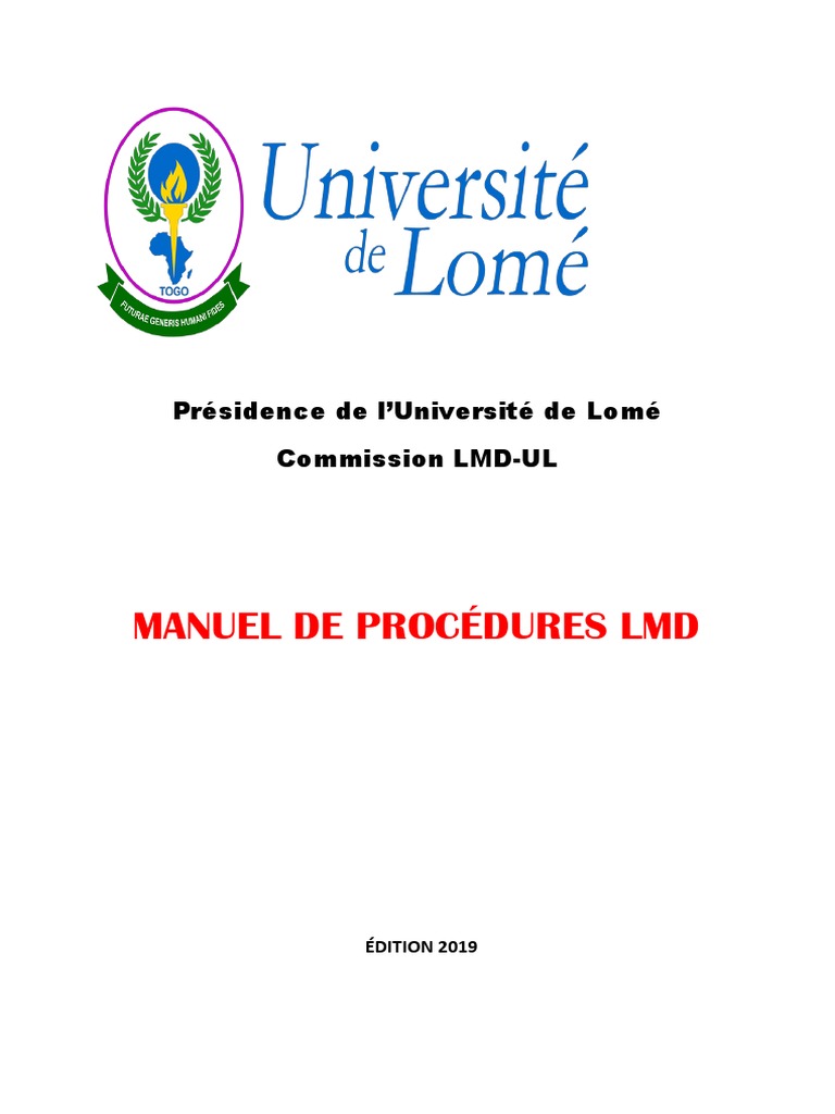 Manuel de Procédures LMD 2019 | PDF | Master (diplôme ou grade ...