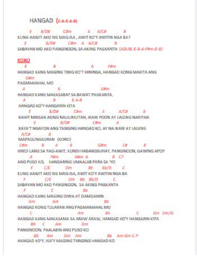 Hangad by Hangad Chords | PDF