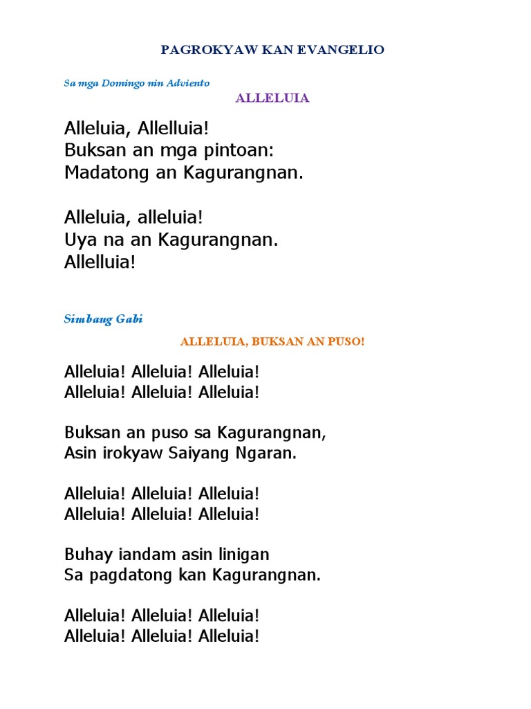 Mga Awit Sa Adviento | PDF