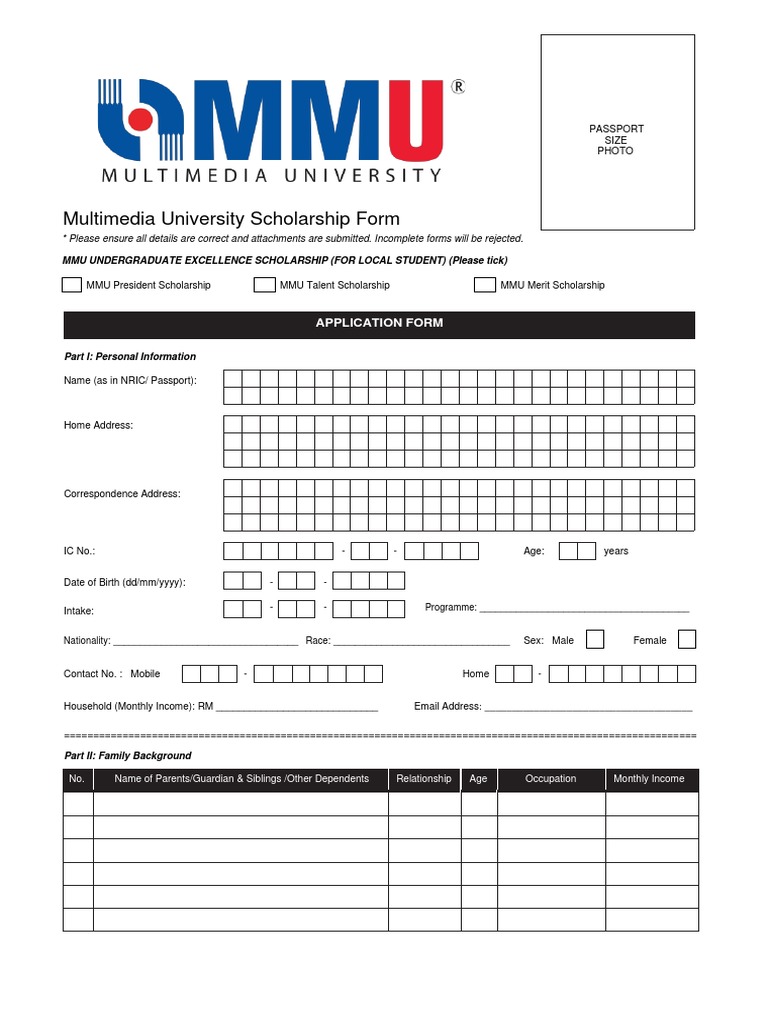 MMU Scholarship Form v2 MMU Undergraduate Excellence Scholarship 1 | PDF | Justice | Crime ...