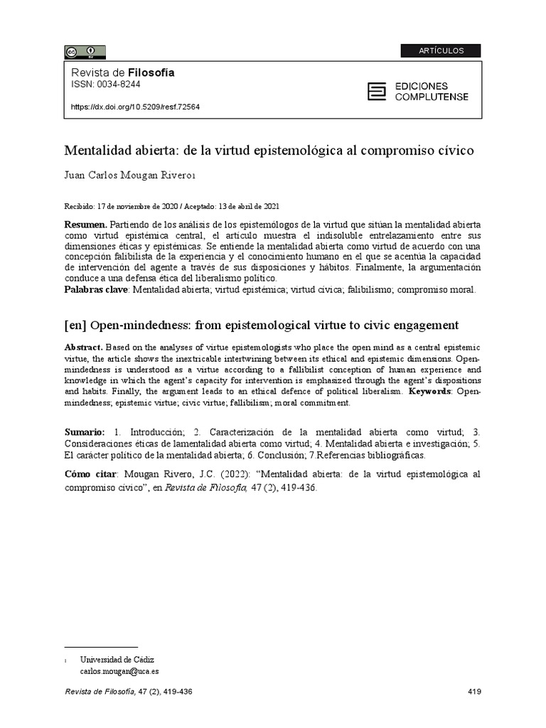 Mentalidad Abierta | PDF | Verdad | Pragmatismo