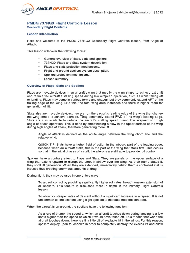 737NGX Groundwork Secondary Controls English Transcript | PDF | Flight ...