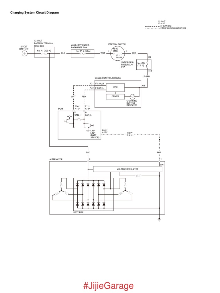 Jazz GK5 Charging System Circuit Diagram Build-In Type MICU | PDF ...