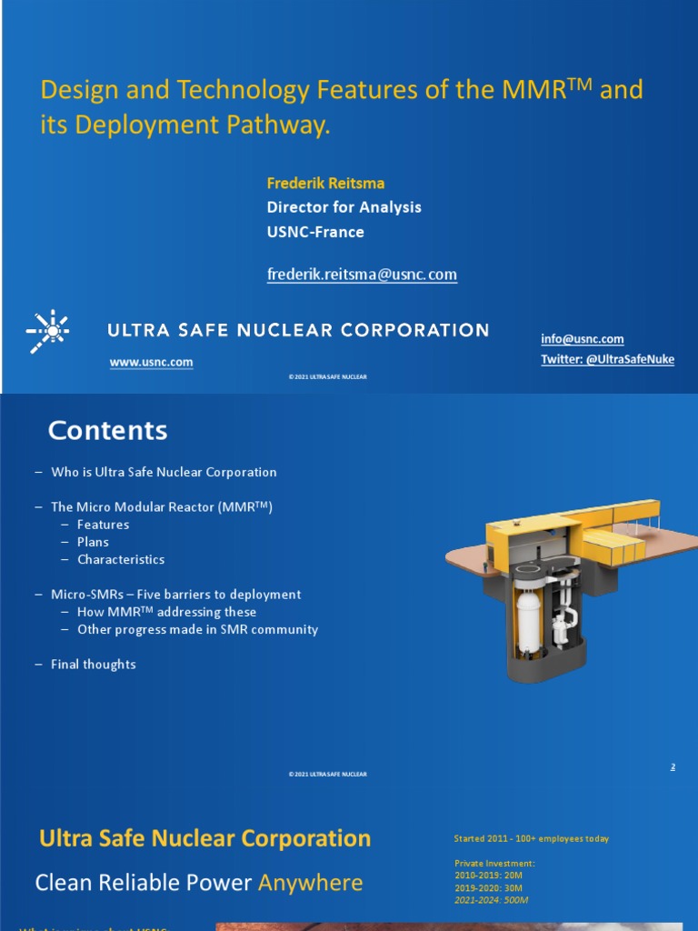 Ultra Safe Nuclear MMR | PDF | Nuclear Fuel | Nuclear Power Plant