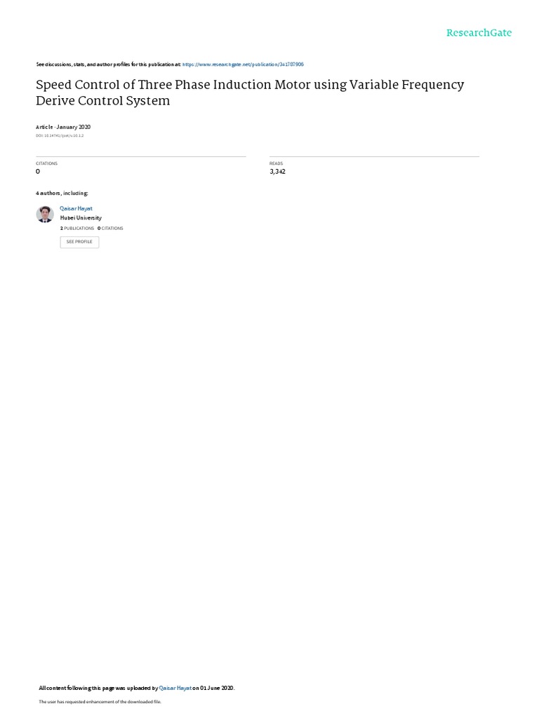 VFD Speed Control | PDF | Electric Motor | Power Inverter