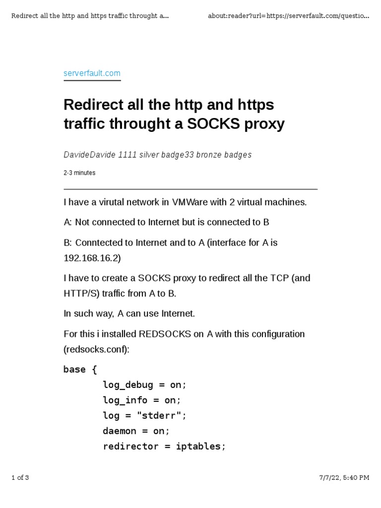 Redirect All The HTTP and Https Traffic Throught A SOCKS Proxy | PDF | Proxy Server | Hypertext ...