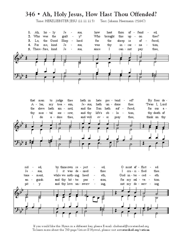 Ah, Holy Jesus, How Hast Thou Offended | PDF | Hymns | Christian Hymns Ah, Holy Jesus, How Hast Thou Offended | PDF | Hymns | Christian Hymns