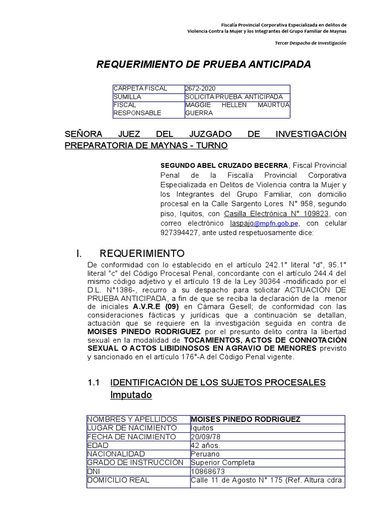 2672-20 Prueba Anticipada | Descargar gratis PDF | Violación | La ...
