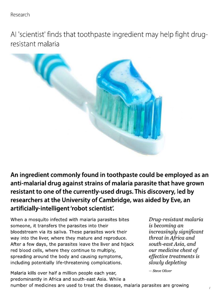 'AI 'Scientist' Finds That Toothpaste Ingredient May Help Fight Drug ...