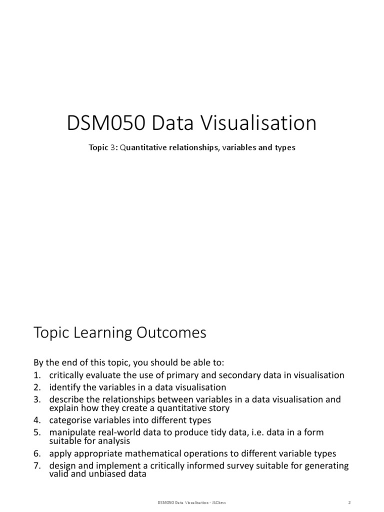 DSM050 Data Visualisation Topic3 | PDF | Level Of Measurement | Survey Methodology