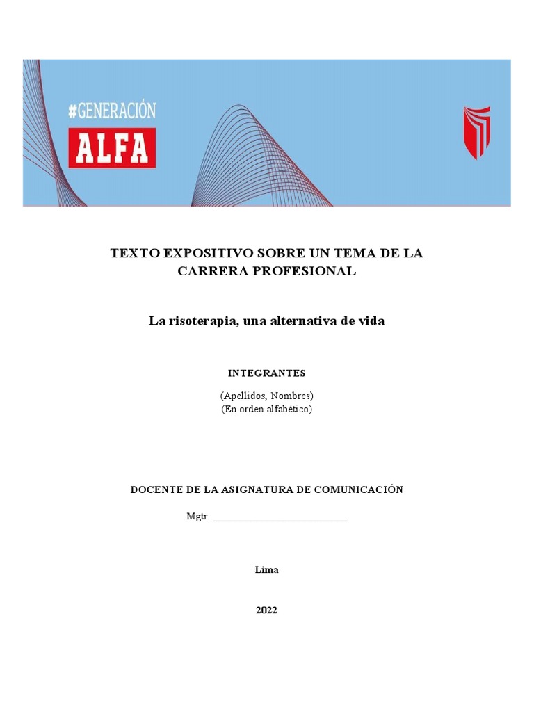 Modelo Del Texto Expositivo Mi Carrera Profesional | PDF | La risa | Salud mental