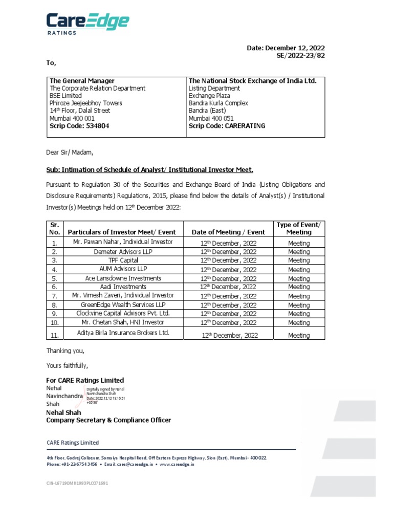 CARE Ratings Limited | PDF | Business | Securities (Finance)