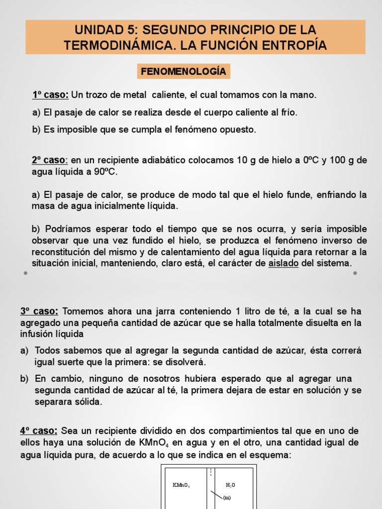 Segundo Principio de La Termodinámica. La Función Entropía | PDF | Entropía | Temperatura