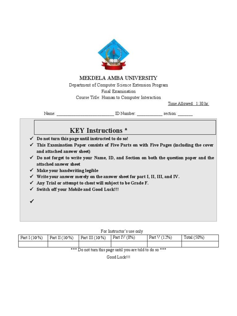 Final Exam | PDF | Usability | Experiment