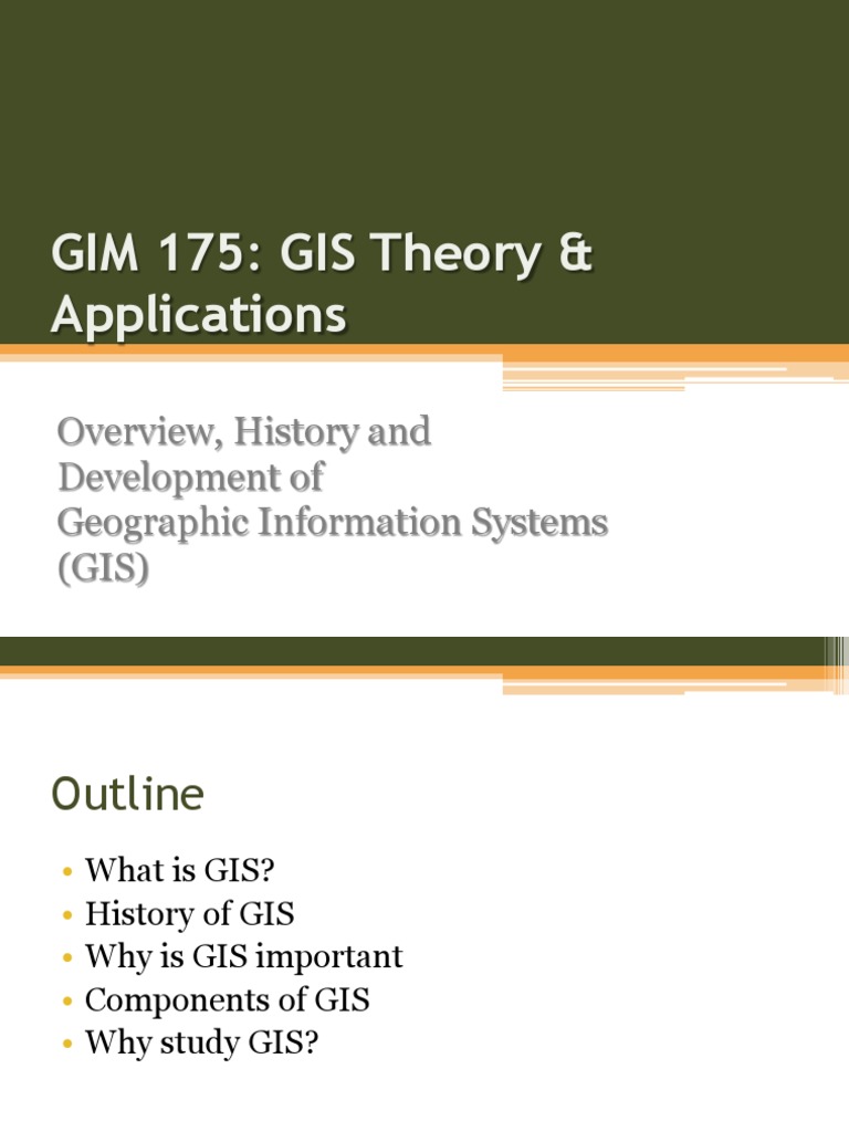 Lecture 1 Overview of GIS and History of GIS | PDF | Geographic Information System | Geography