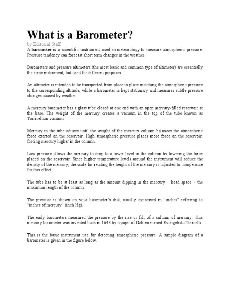What Is A Barometer | PDF