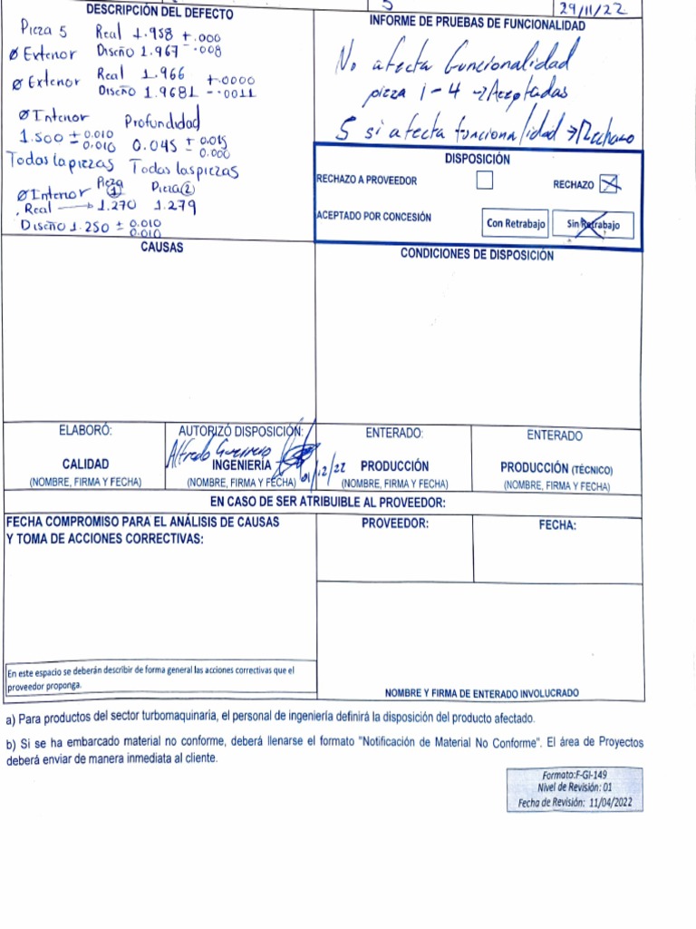 Reporte Dimensional de Defectos | PDF | Business