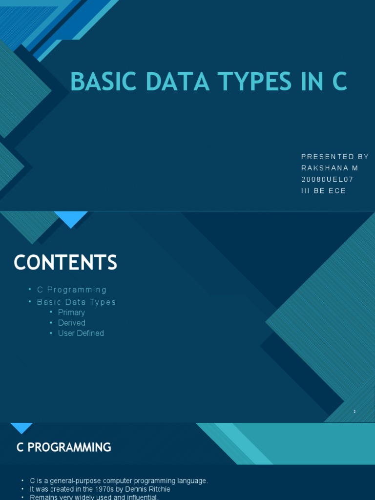 Basic Data Types in C | PDF
