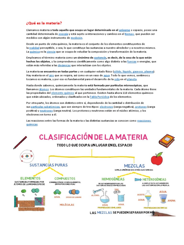 Definición y propiedades de la materia | PDF | Importar | Átomos