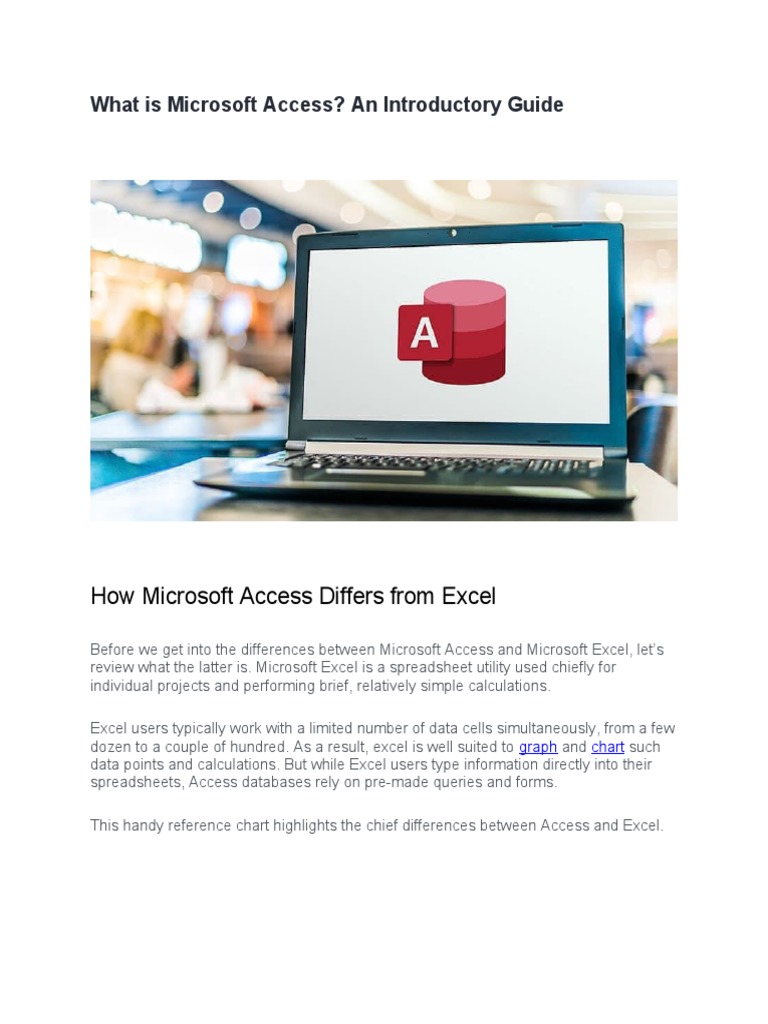 What Is Microsoft Access | PDF | Microsoft Excel | Spreadsheet