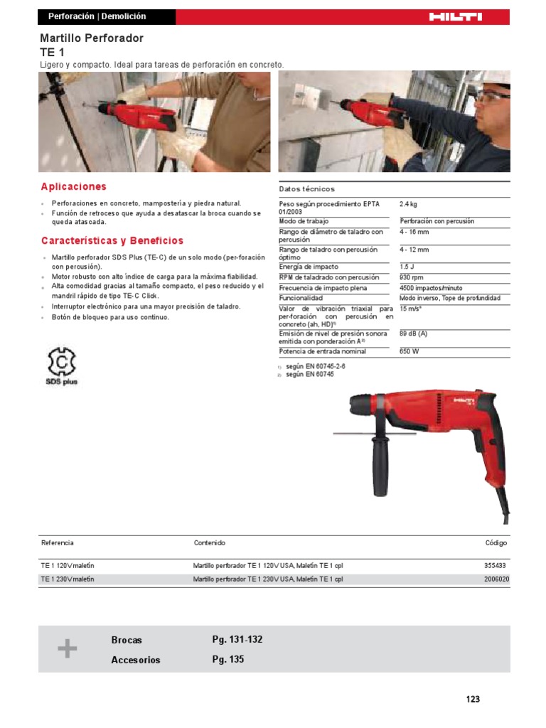 Rotomartillo Te 1 | PDF | Perforación | Perforar