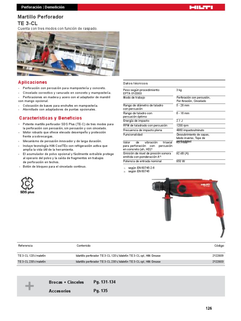 Rotomartillo Te 3-Cl | PDF | Perforación | Perforar