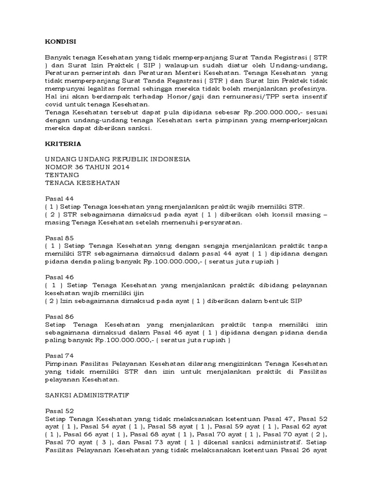 Peraturan STR Dan Sip | PDF