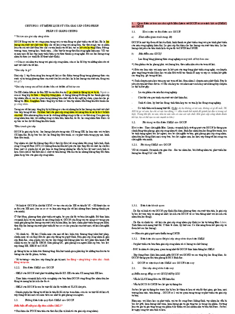 CNXH Chương 2 3 | PDF