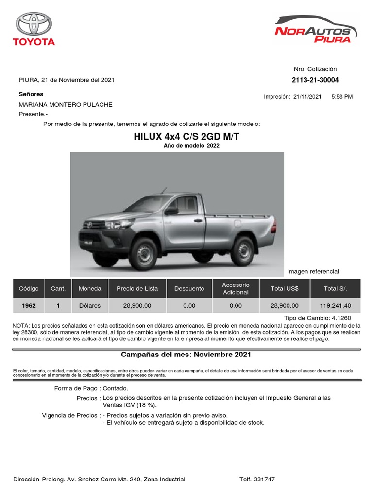 MCotizacion2113 2021 30004 | PDF | Tracción en las cuatro ruedas ...