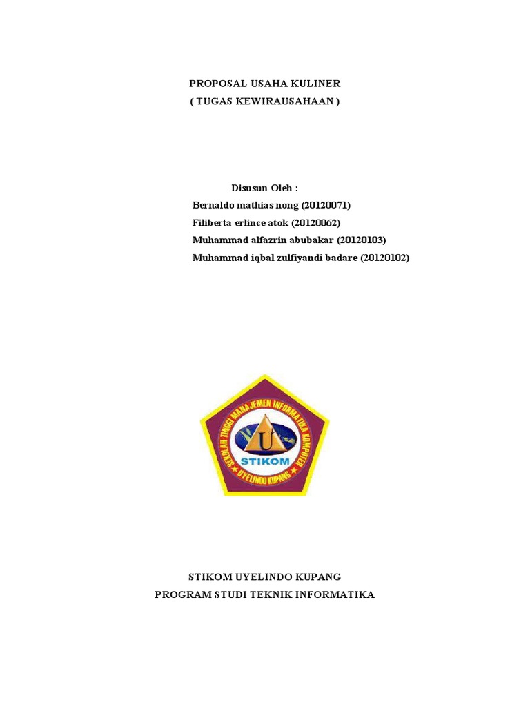 PROPOSAL USAHA KULINER (TUGAS KEWIRAUSAHAAN) | PDF