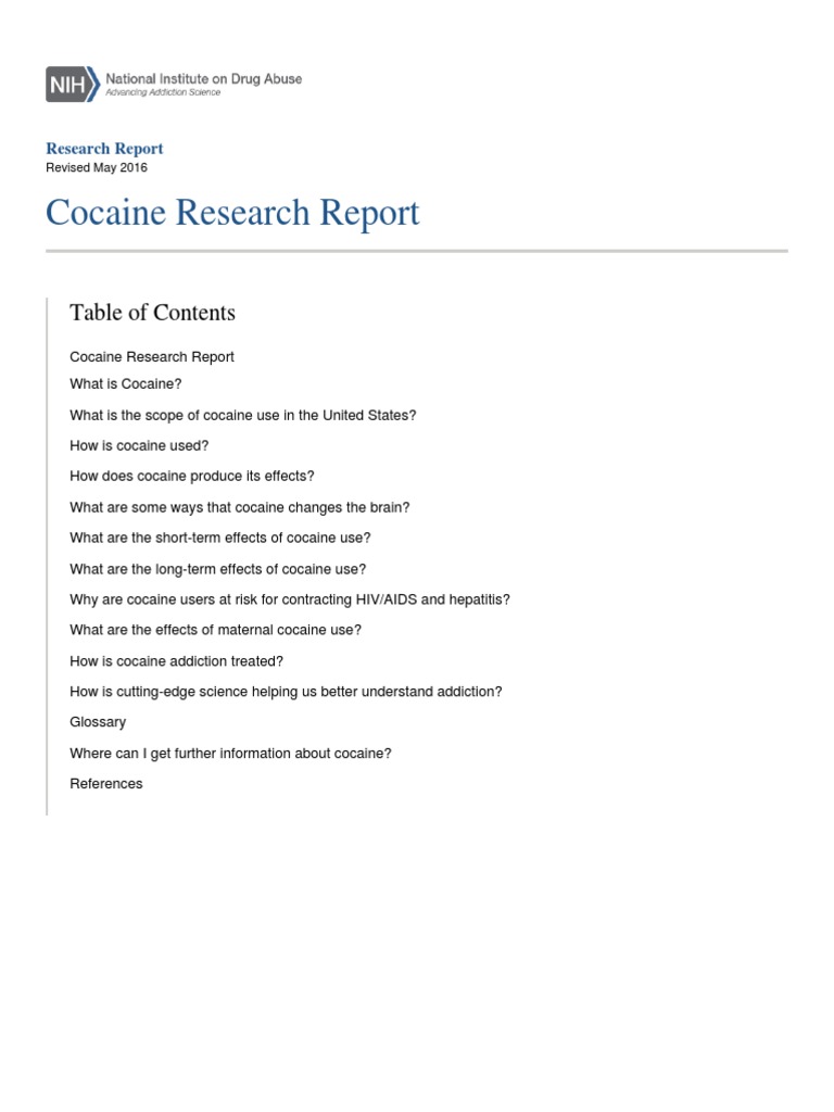 Cocaine Research Report | PDF | Hepatitis C | Dopamine
