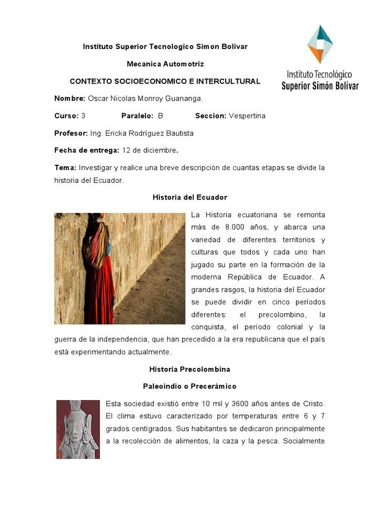 Etapas de la Historia del Ecuador | PDF | Ecuador | Imperio español