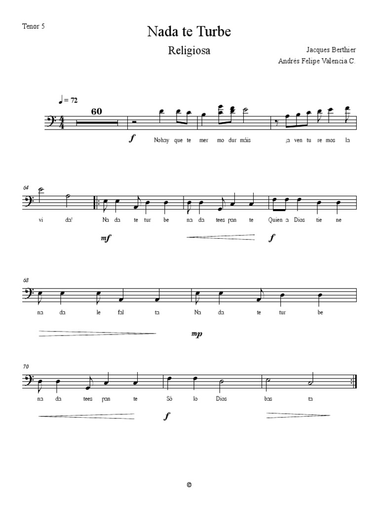 Nada Te Turbe Tenor Solista 4 | PDF
